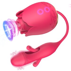 rose sex toys sucking vibrator, g spot dildo vibrator for women with 10 suctions 10 flapping modes, rose sex stimulator adult sex toy, pink clit vibrator