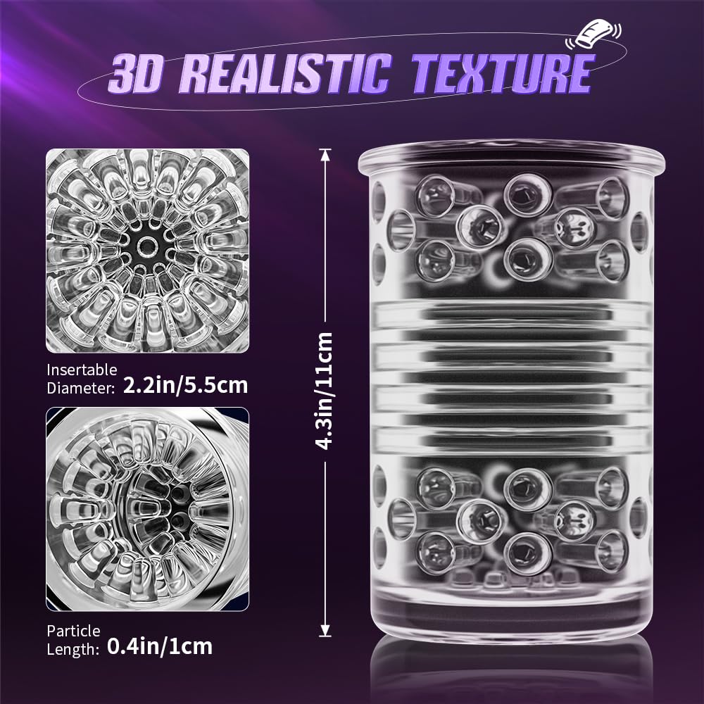 Automatic Male Masturbator, Sex Toy Male Masturbators Cup with 7 Rotating & 3 Thrusting Modes, 3D Realistic Electric Pocket Pussy Sex Toys for Men, Male Sex Toys with Suction Base