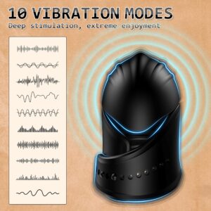 Talerly Penis Training Vibrator Male Masturbator, Mens Glans Stimulating Sex Toys, 10 Vibration Modes for Ejaculation Training, Adult Toys Men Pleasure Prolong Endurance, Adjustable Buckle