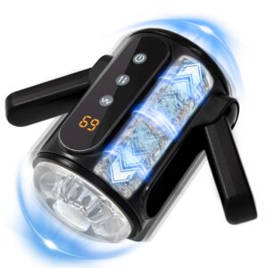 automatic male masturbator sex toy with 9 thrusting & vibration settings, penis pump male sex toys for men, adult toys pocket pussies with foldable handles, male stroker adult sex toys & games