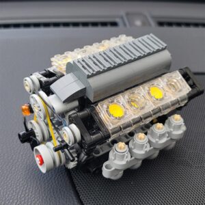 Aetheria Technology V8 Engine with Gearbox Engine Building Set, Power Functions Motor, 568Pcs MOC DIY Assembly V8 Engine Building Blocks