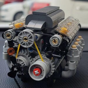 Aetheria Technology V8 Engine with Gearbox Engine Building Set, Power Functions Motor, 568Pcs MOC DIY Assembly V8 Engine Building Blocks