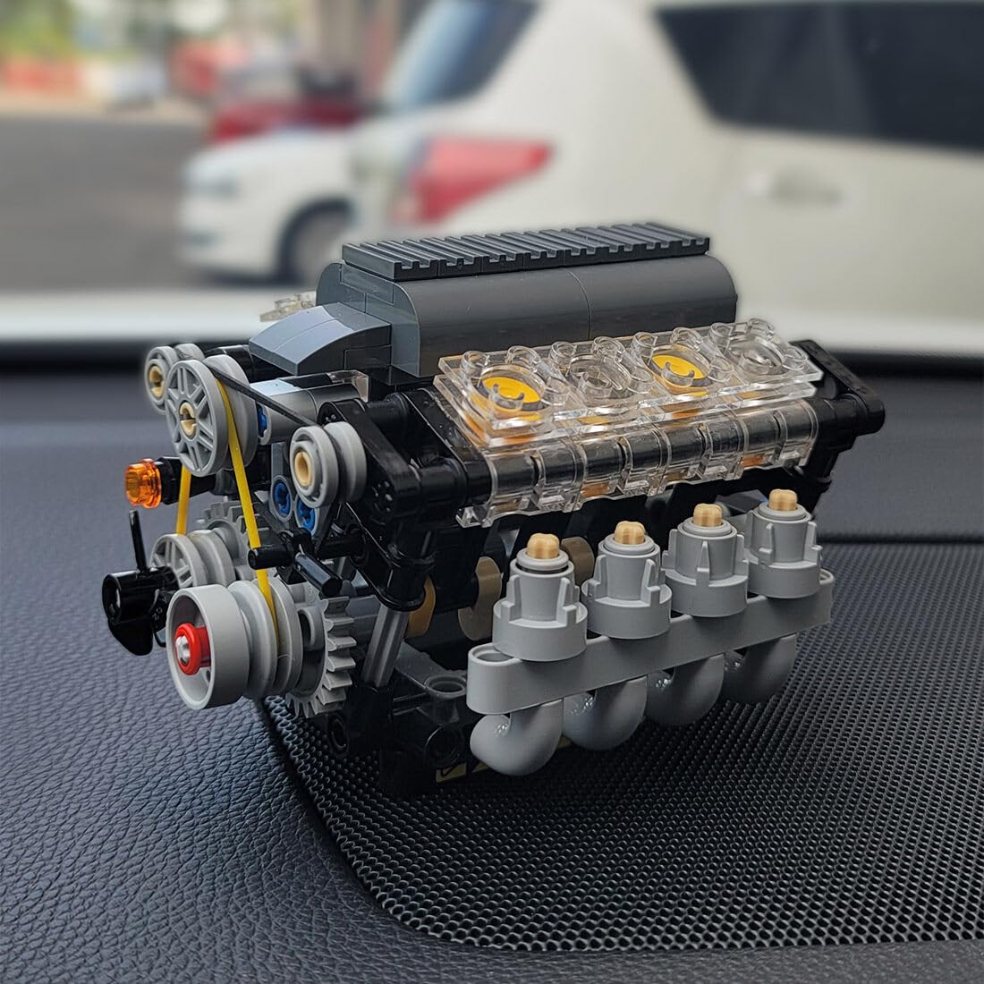 Aetheria Technology V8 Engine with Gearbox Engine Building Set, Power Functions Motor, 568Pcs MOC DIY Assembly V8 Engine Building Blocks