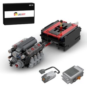 karoyd v8 tech engine with gearbox building kit, engine series building blocks set (568pcs)