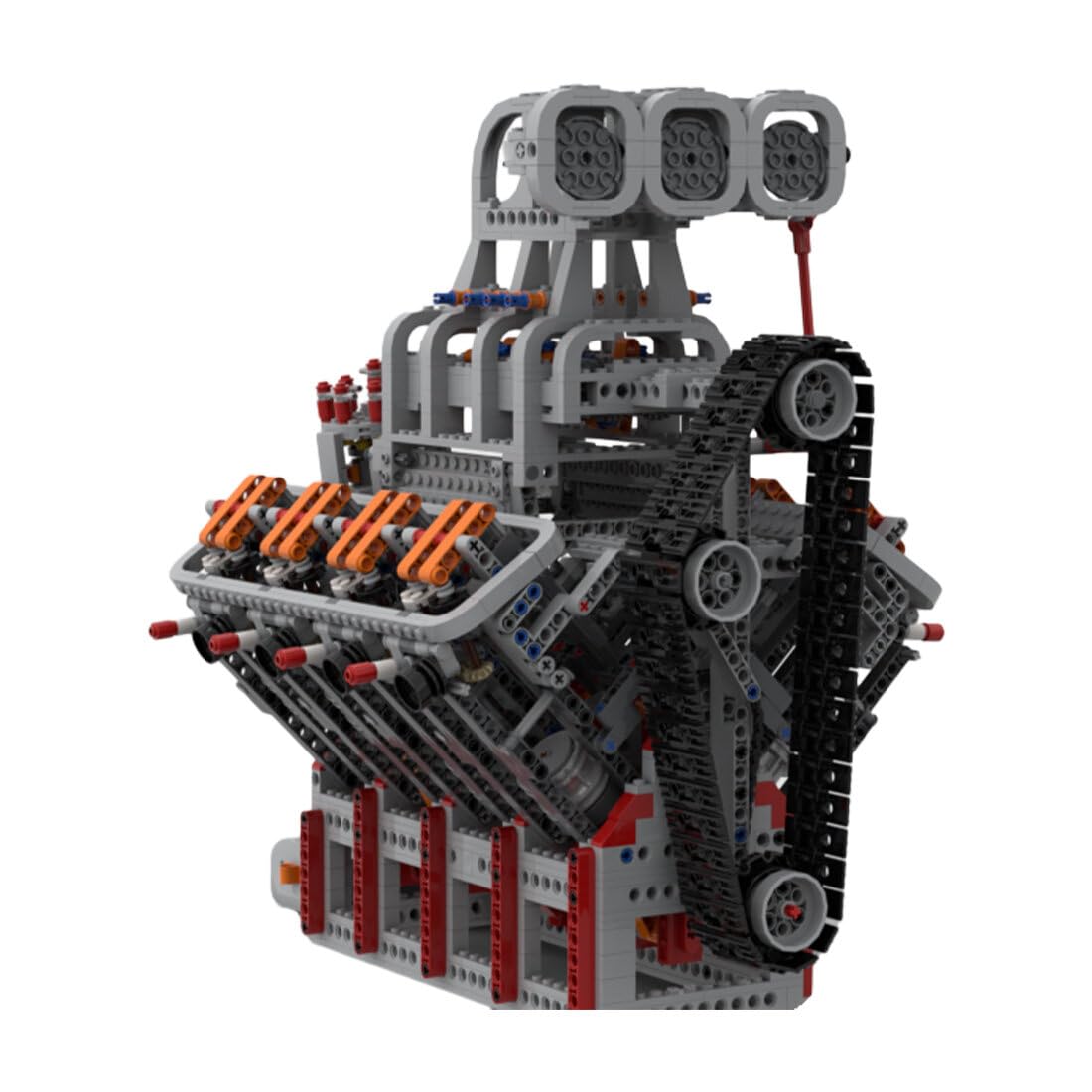 Aetheria V8 Engine Building Set with Power Function, OHV 5.0L Motors Engine That Runs, Build Your Own Engine Designed by Ronald Tewes (2106 Pieces)