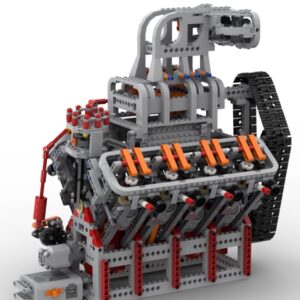 Aetheria V8 Engine Building Set with Power Function, OHV 5.0L Motors Engine That Runs, Build Your Own Engine Designed by Ronald Tewes (2106 Pieces)