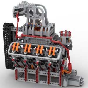 Aetheria V8 Engine Building Set with Power Function, OHV 5.0L Motors Engine That Runs, Build Your Own Engine Designed by Ronald Tewes (2106 Pieces)