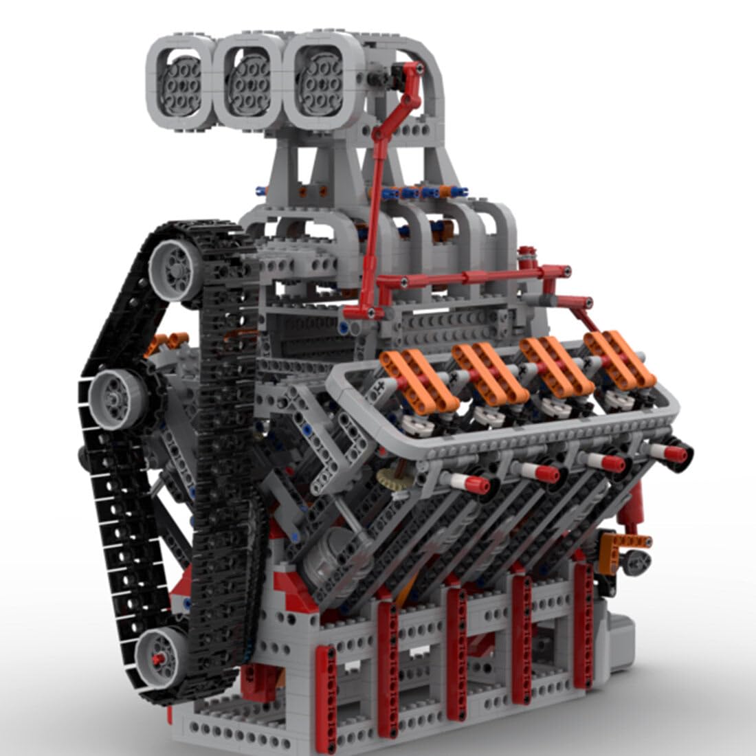 Aetheria V8 Engine Building Set with Power Function, OHV 5.0L Motors Engine That Runs, Build Your Own Engine Designed by Ronald Tewes (2106 Pieces)