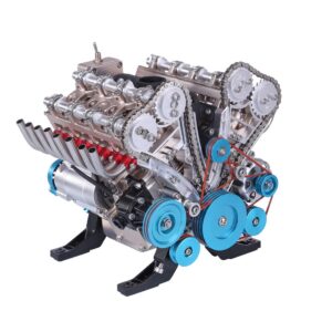 peleustech v8 engine model 500+pcs 1:3 diy metal mechanical engine v8 model building kit car engine model for adults, men