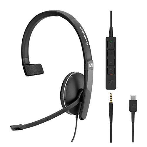 Sennheiser SC 135 USB-C (508355) - Single-Sided (Monaural) Headset for Business Professionals | with HD Stereo Sound, Noise-Canceling Microphone, & USB-C Connector (Black)