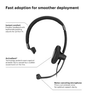 Sennheiser SC 45 USB MS (507083) - Single-Sided Business Headset | For Skype for Business, Mobile Phone, Tablet, Softphone, and PC | HD Sound & Noise-Cancelling Microphone (Black)