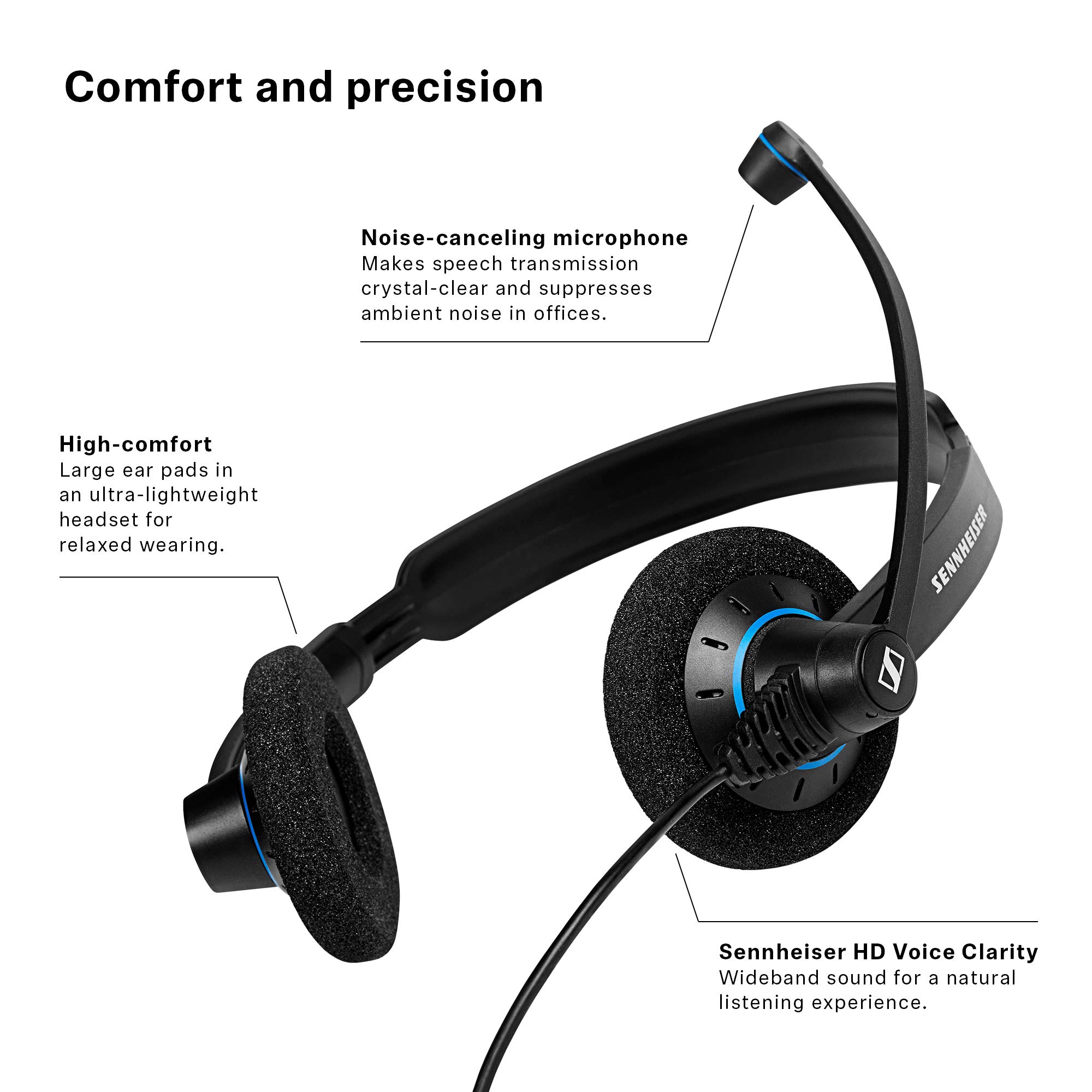 Sennheiser SC 60 USB CTRL (504549) - Double-Sided Business Headset | For Unified Communications | with HD Sound, Noise-Cancelling Microphone, & USB Connector (Black)