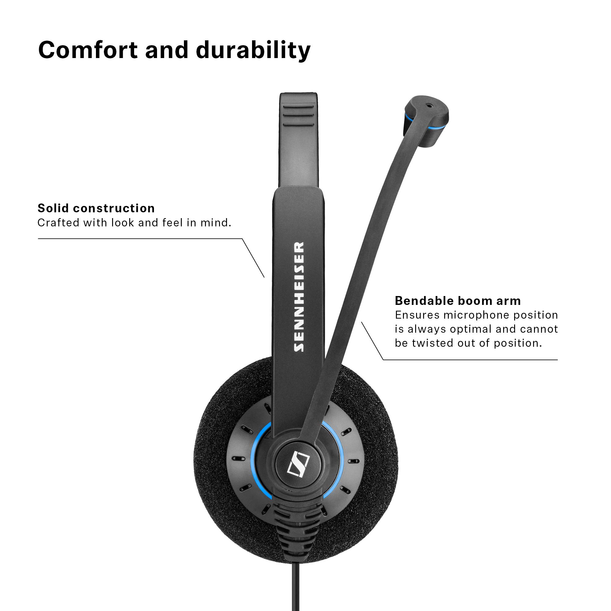 Sennheiser SC 60 USB CTRL (504549) - Double-Sided Business Headset | For Unified Communications | with HD Sound, Noise-Cancelling Microphone, & USB Connector (Black)