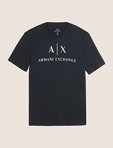 A|X ARMANI EXCHANGE mens Classic Crew Logo Tee T Shirt, Black, Small US