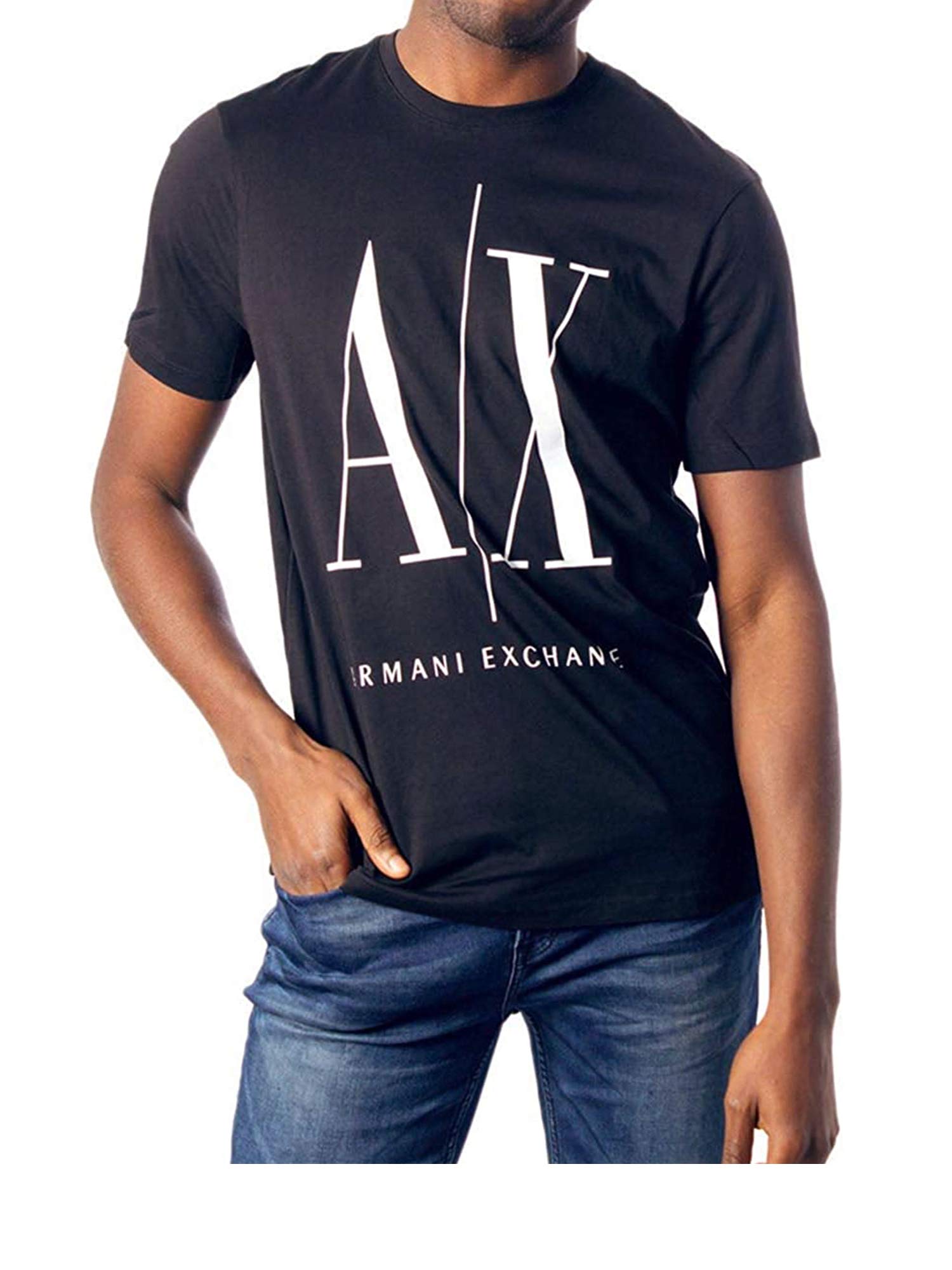 A|X ARMANI EXCHANGE mens Icon Graphic T-shirt T Shirt, Navy, Large US