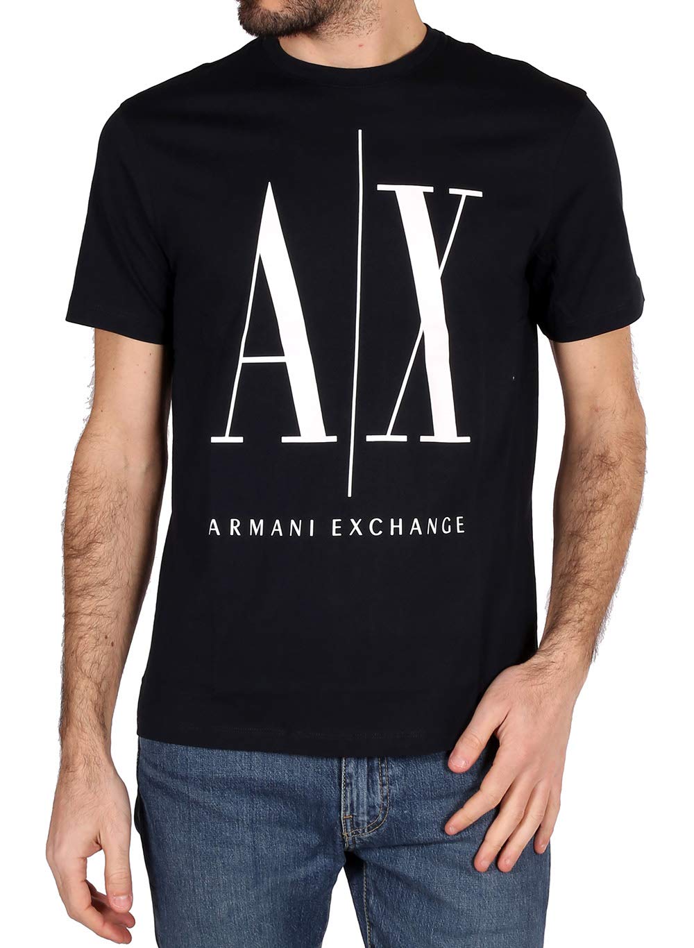 A|X ARMANI EXCHANGE mens Icon Graphic T-shirt T Shirt, Navy, Large US