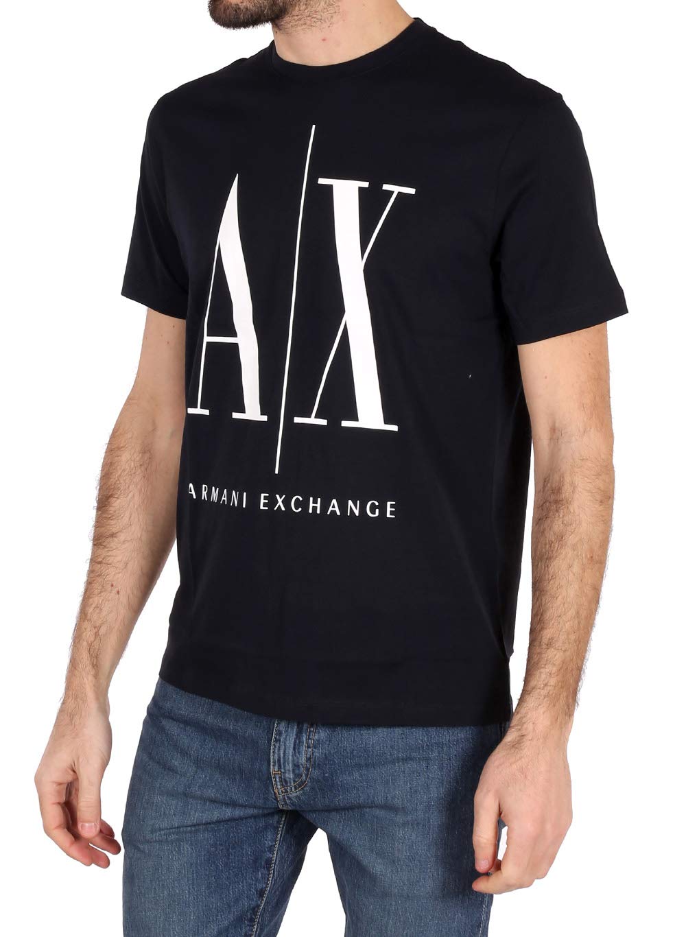 A|X ARMANI EXCHANGE mens Icon Graphic T-shirt T Shirt, Navy, Large US