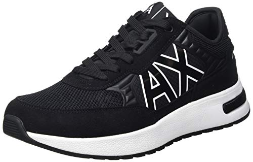 A|X ARMANI EXCHANGE AX Men's Colorblock Fashion Sneakers, Black, 8