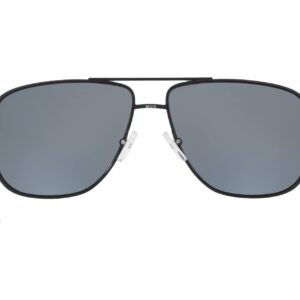 A|X ARMANI EXCHANGE Men's AX2012S Rectangular Sunglasses, Matte Black/Grey Polarized, 62 mm