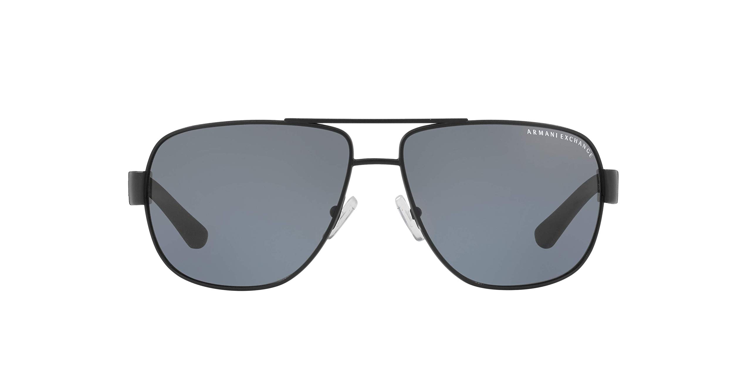 A|X ARMANI EXCHANGE Men's AX2012S Rectangular Sunglasses, Matte Black/Grey Polarized, 62 mm