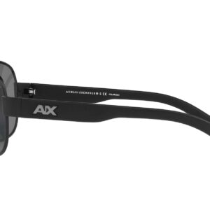 A|X ARMANI EXCHANGE Men's AX2012S Rectangular Sunglasses, Matte Black/Grey Polarized, 62 mm