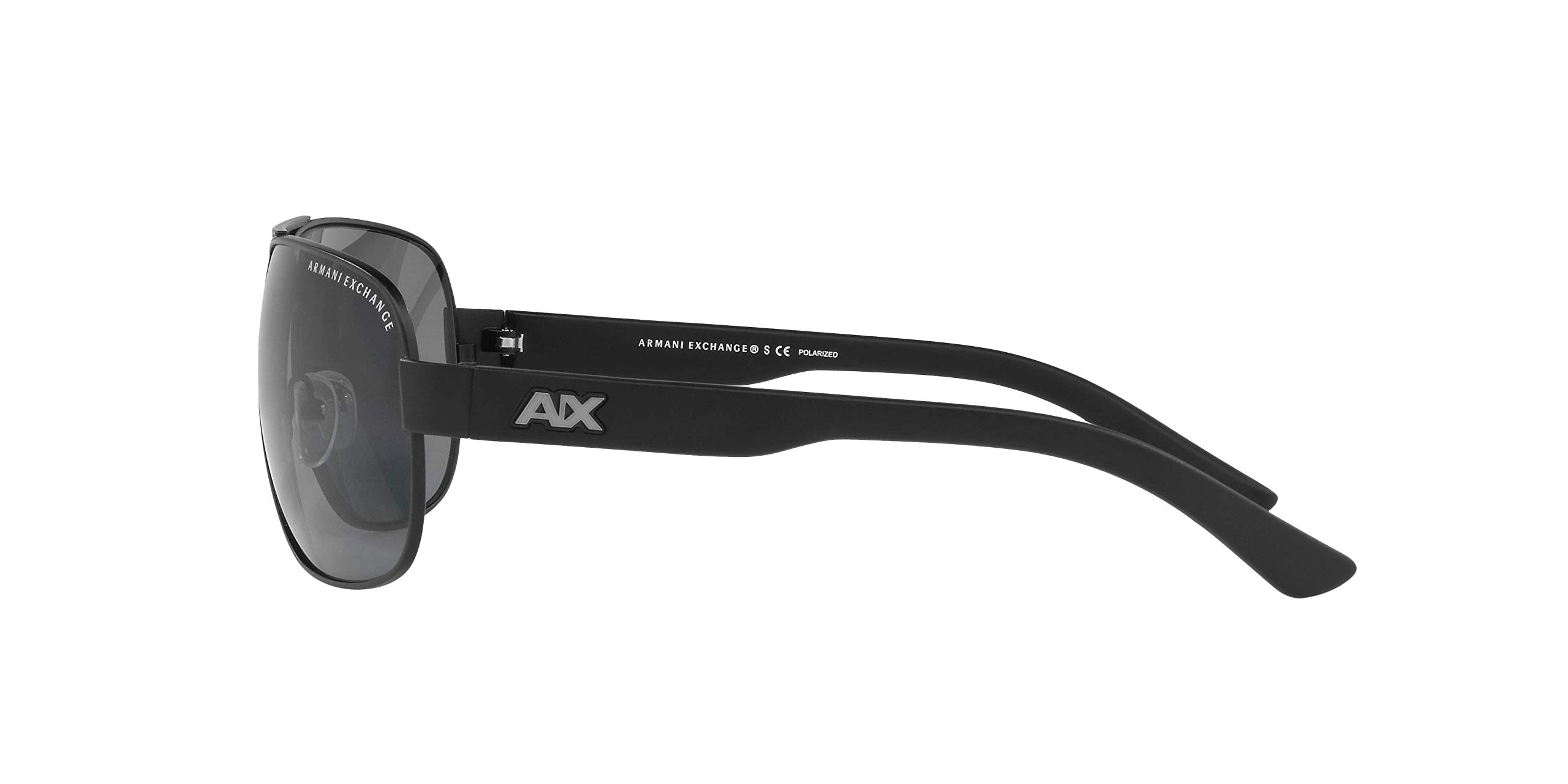 A|X ARMANI EXCHANGE Men's AX2012S Rectangular Sunglasses, Matte Black/Grey Polarized, 62 mm