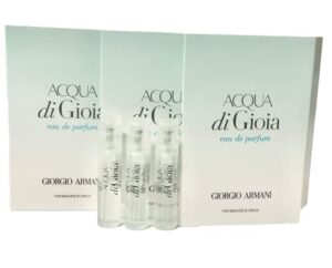 giorgio armani acqua di gioia sample perfume women edp eau de parfum spray 1.2 ml / 0.04 oz - set of 3