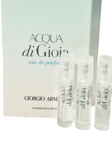 GIORGIO ARMANI Acqua Di Gioia Sample Perfume Women EDP Eau De Parfum Spray 1.2 ml / 0.04 oz - set of 3