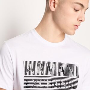 A | X ARMANI EXCHANGE Men's Slim Fit Illusion Box Logo Tee, White, L