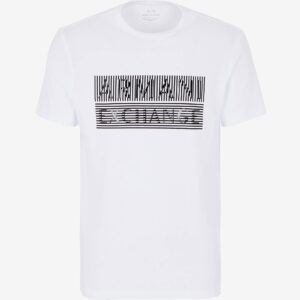 A | X ARMANI EXCHANGE Men's Slim Fit Illusion Box Logo Tee, White, L