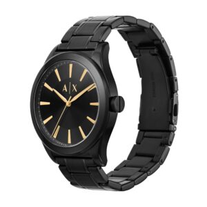 A｜X ARMANI EXCHANGE Men's Black Stainless Steel Watch & Bracelet Gift Set (Model: AX7102)