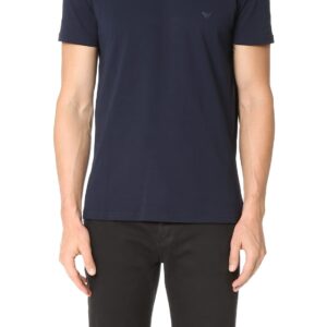 Emporio Armani Men's Cotton Crew Neck T-shirt Base Layer Top, Grey/Navy/Black, Medium US