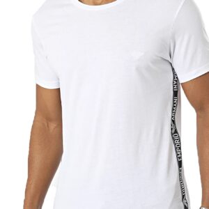 Emporio Armani Men's Denim Taping Crew Neck T-Shirt, White, Extra Large