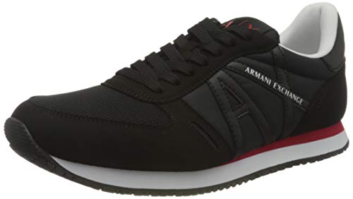 A|X Armani Exchange Men's Low-top Sneakers, Black, 13