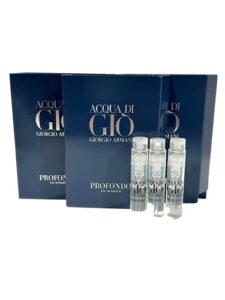 giorgio armani acqua di gio profondo sample spray perfume 1.2ml / 0.04 oz - 3 pcs set