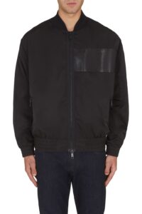 a | x armani exchange men's colorblocked pieced bomber jacket, black, large