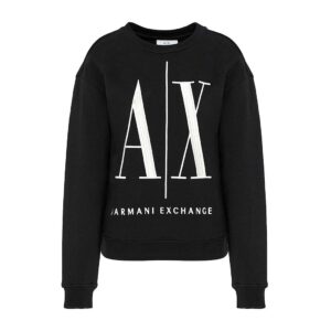 a|x armani exchange womens icon logo pullover sweatshirt, black, large us