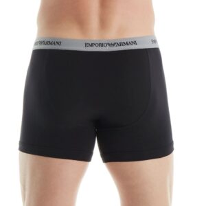 Emporio Armani Men's Stretch Cotton Classic Logo Boxer Brief, Grey/Marine, Large