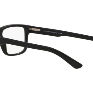 A|X ARMANI EXCHANGE Men's AX3016 Square Prescription Eyewear Frames, Black/Demo Lens, 53 mm