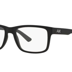 A|X ARMANI EXCHANGE Men's AX3016 Square Prescription Eyewear Frames, Black/Demo Lens, 53 mm