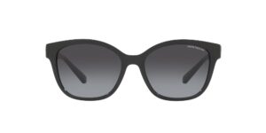 a|x armani exchange women's ax4127s cat eye sunglasses, shiny black/gradient grey, 54 mm