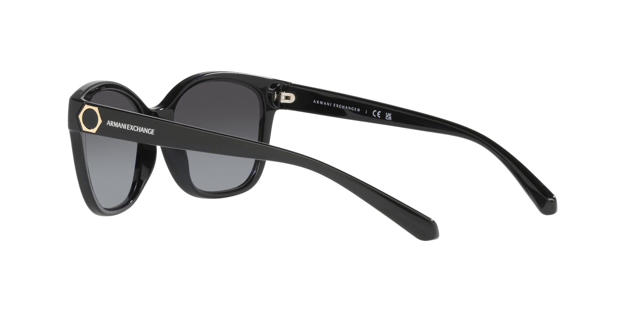 A|X ARMANI EXCHANGE Women's Ax4127s Cat Eye Sunglasses, Shiny Black/Gradient Grey, 54 mm