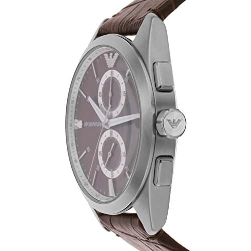 Emporio Armani Men's Chronograph Brown Leather Watch (Model: AR11482)