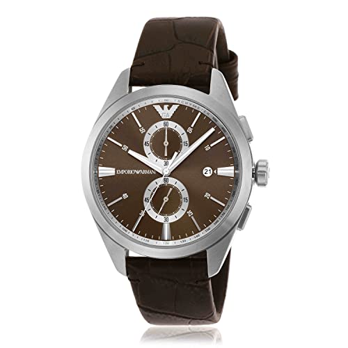 Emporio Armani Men's Chronograph Brown Leather Watch (Model: AR11482)