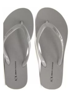 a|x armani exchange women's rubber flip-flop, grey, 38 m eu (7.5 us)