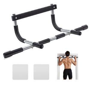 ally peaks pull up bar thickened steel pipe super heavy duty steel frame upper workout bar| multi-grip strength for doorway | indoor chin-up bar fitness trainer for home gym portable (silver2)