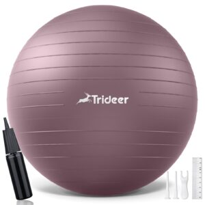 trideer yoga ball - exercise ball for workout pilates stability - anti-burst and slip resistant for physical therapy, birthing, stretching & core workout, office ball chair, flexible seating, home gym