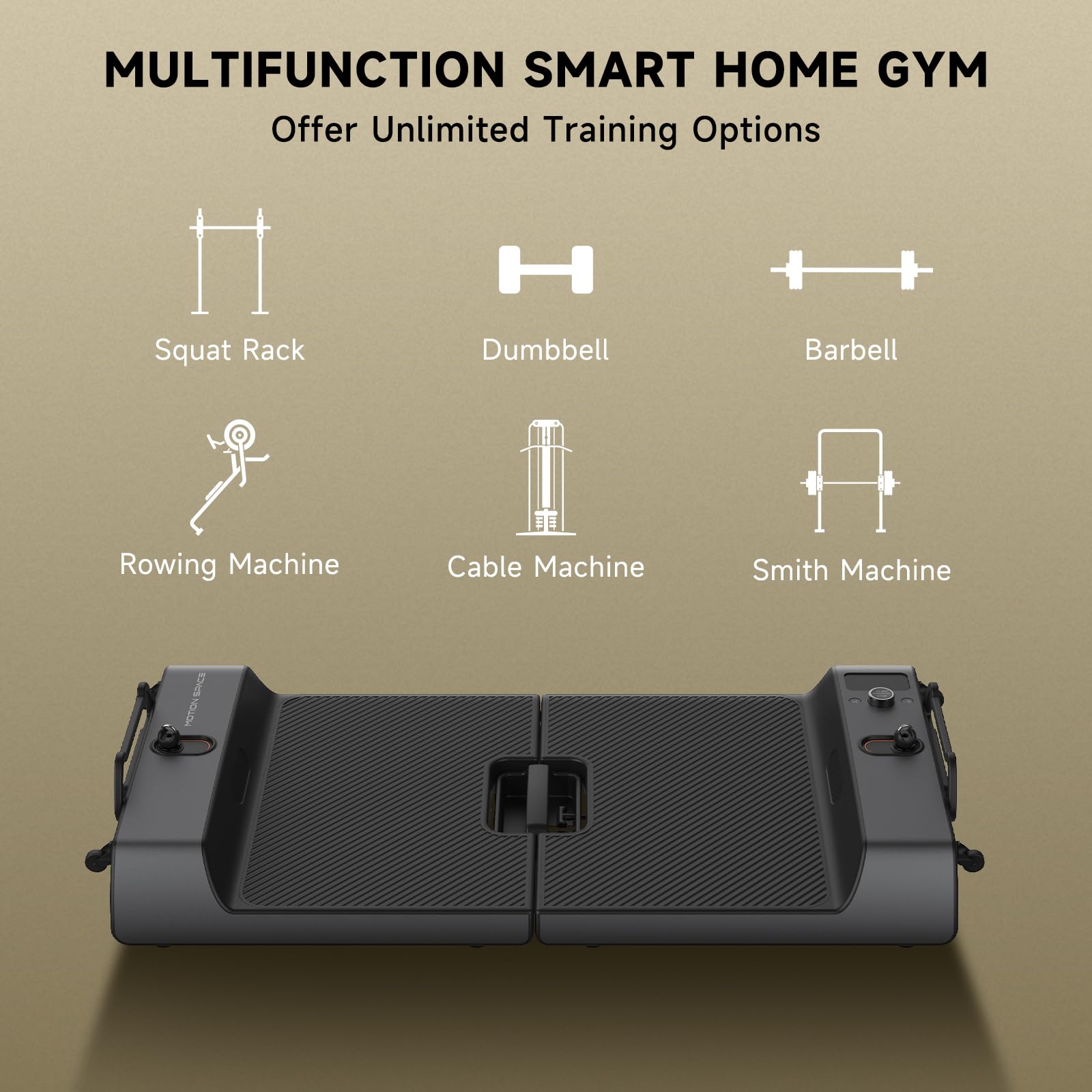 Motion Space Smart Fitness Board- 6 IN 1 Foldable Home Gym Workout Equipment with Standard, Eccentric, Isokinetic Modes, Full Body Training, Strength, HIIT, Cardio, Plyometric, APP, WiFi and Bluetooth