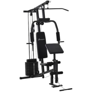 soozier multifunction home gym system, workout station with 99lbs weight stack, for full body exercise