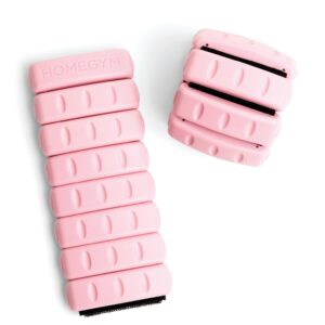 home gym weights for women - pink - set of 2 (1lb), adjustable wearable ankle and wrist weights, yoga, dance, barre, pilates, cardio, aerobics, walking